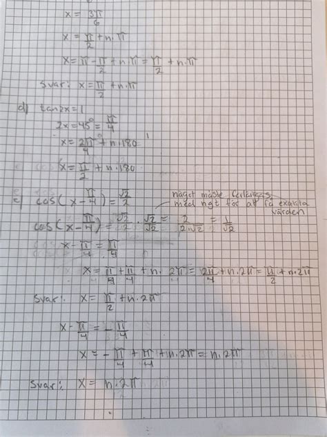 Värdet Finns Ej I Formelblad Matematik Matte 4 Trigonometri Pluggakuten