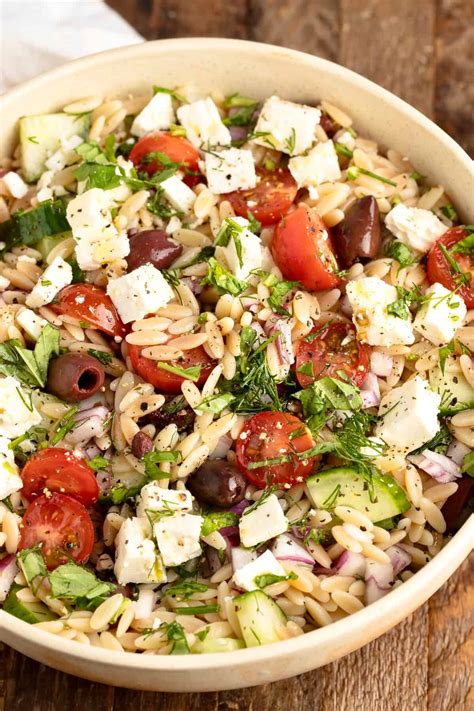 Greek Orzo Salad Orzo Feta Salad My Greek Dish