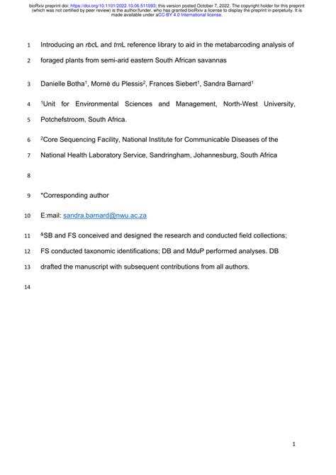 Pdf Introducing An Rbcl And Trnl Reference Library To Aid In The