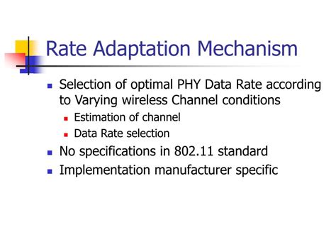 ppt performance testing of rate adaptation algorithms in wlan
