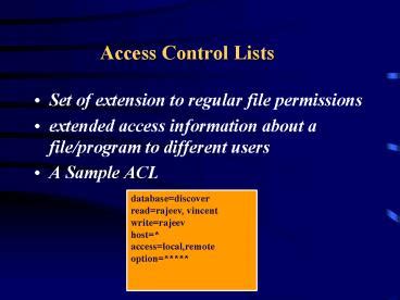 Access Control Lists Presentation Free To View