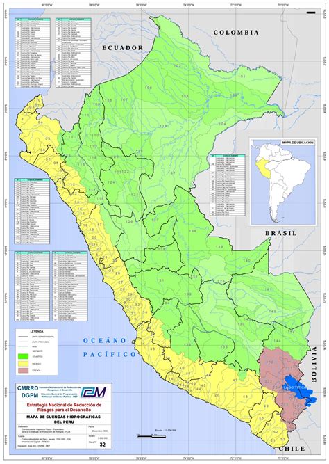 Cuencas Hidrográficas Del Perú 2003 Mapas Milhaud