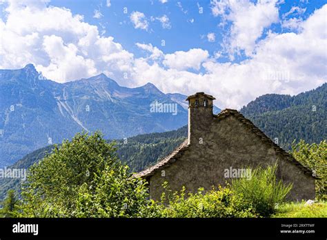 A Traditional Rural Architecture Style House Built Of Rocks From The