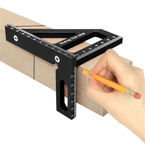1pc 大工角 木工角分度器 アルミ留め三角定規 3d 4590 度レイアウト測定定規 Temu Japan