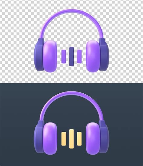 Premium Psd 3d Yellow Purple Headphone Music Icons For Ui Ux Web Mobile Apps Social Media Ads