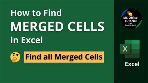 How To Find Merged Cells In Excel Youtube