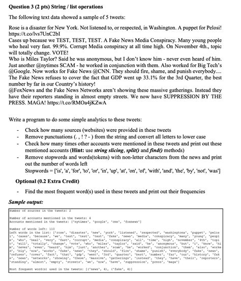 Solved Question 3 2 Pts String List Operations The