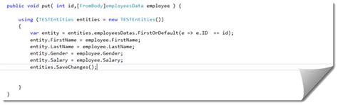 Implementing PUT Method In ASP NET Web API