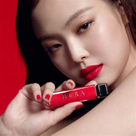 Jennie X Hera Cosmetics Red Lipstick Photoshoot Jennie Hera