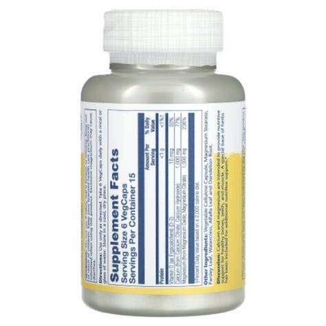 Solaray Cal Mag Citrate With Vitamin D 2 90 Vegcaps 90 Count Kroger