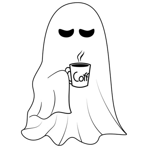 fantasma Bebiendo café 24382754 Vector en Vecteezy