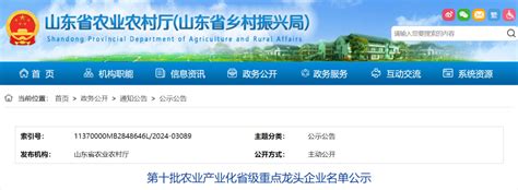 农业产业化省级重点龙头企业名单公示，潍坊总数全省第一