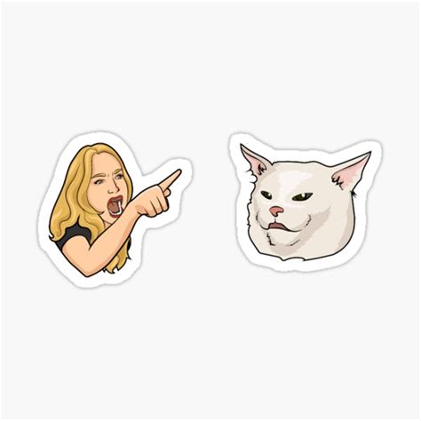 Pegatina Mujer Le Grita Al Gato Meme Sticker Pack Dibujo De Sukimaine
