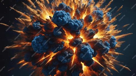 Premium Ai Image Explode Background Explosion Isolated Black Backdrop