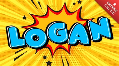 Logan Cartoon Comic Book Bubble Font Text Effect Generator