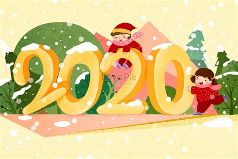 ภาพประกอบการ์ตูนปีใหม่ 2020 ดาวน์โหลดรูปภาพ รหัส 401654345 ขนาด 35 4
