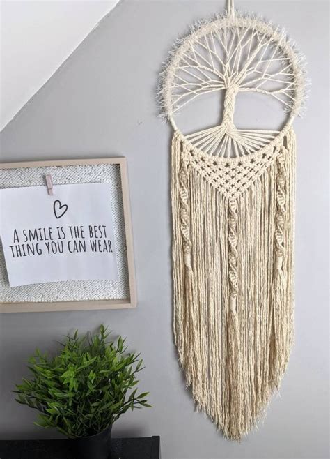 Tree Of Life Dreamcatcher Macrame Wall Hanging Dream Catcher Etsy