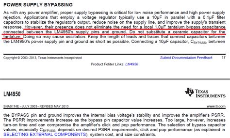 Lm4950 About P17 Power Supply Bypassing Of The Data Sheet Audio Forum Audio Ti E2e