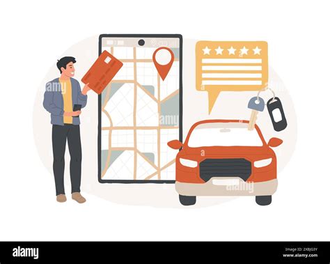 Carsharing Service Isolated Concept Vector Illustration Stock Vector