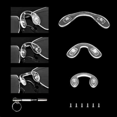 Eyeglass Nose Pads Soft Silicone Glasses Nose Pads U Shape Screw In