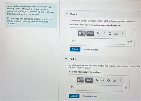 Solved A Fast Pitch Softball Player Does A Windmill Pitch