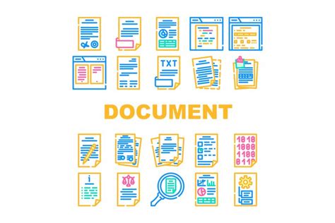Document Business File Office Icons Set Vector 2362070