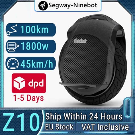 Eu Stock Ninebot By Segway One Z10 Electric Unicycle 45kmh Speed 1800w
