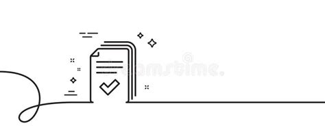 Handout Line Icon Documents Example Sign Continuous Line With Curl
