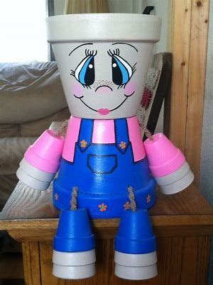 Image Result For Face Template Clay Pot People Clay Pot Crafts Clay Pot People Diy Flower Pots