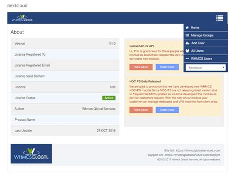 Nextcloud WHMCS Module With Server Managment And Auto Provisioning