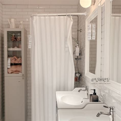 이케아 샤워커튼 예쁜 욕실 꾸미기 욕조 공간분리 커튼 인테리어 네이버 블로그