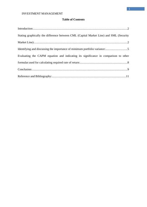 investment management cml vs sml minimum portfolio variance capm
