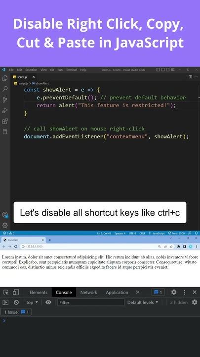 Disable Right Click Using Javascript Prevent User To Copy And Paste