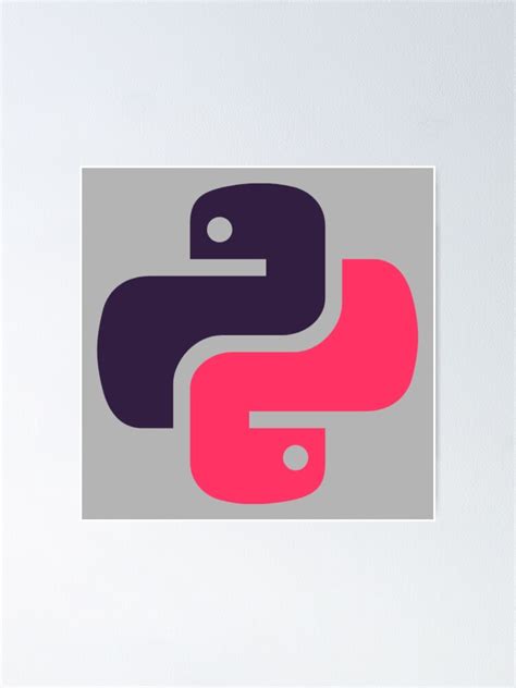 Pink And Purple Python Coding Language Logo Poster By Bluepencilart Redbubble