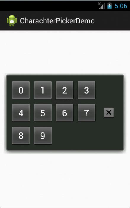Mr Bipin S Rupadiya Android Character Picker Dialog Example