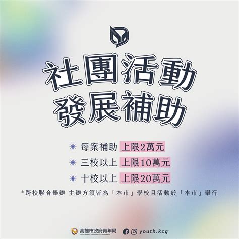 高雄市政府青年局 🛎️ 社團活動發展補助 懶人包🛎️ 112年度社團活動發展補助申請受理中🆓