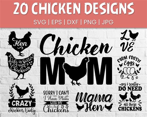 Chicken Svg Bundle Chicken Svg Rooster Svg Chicken Svg Funny Crazy