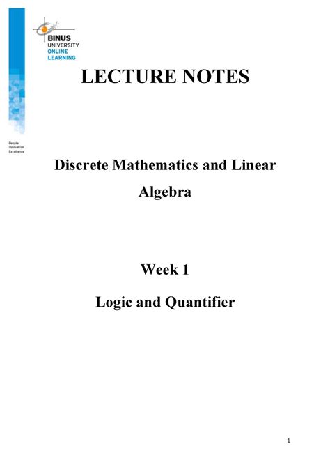 20210820221331 01 Logic And Quantifier LECTURE NOTES Discrete