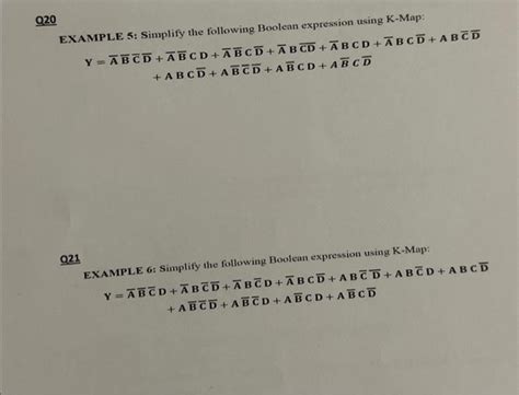 Solved Q20 Example 5 Simplify The Following Boolean