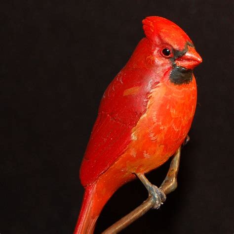 Cardinal Carving Hand Carved Bird Wood Carving Cardinal Bird