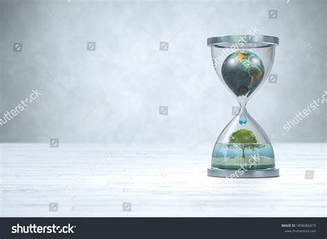 지구의 모래시계 지구 온난화 개념 3d 스톡 일러스트 1898086879