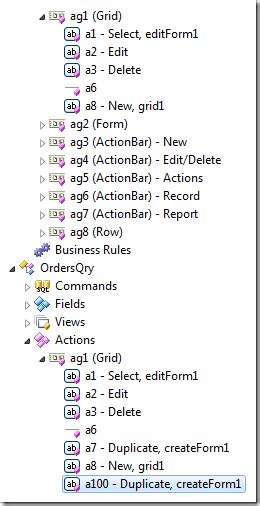 code on time development project explorer actions