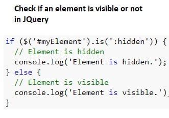 How To Check If An Element Is Hidden In Jquery Codeindotnet