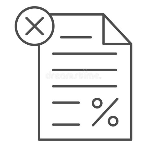 Icono De Línea De Documento De Impuestos No Pagados Concepto De