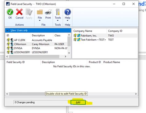 Field Level Security In Dynamics GP Encore Business Solutions