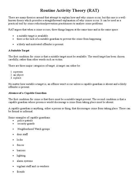 Routine Activity Theory Pdf Crime And Violence Crime Thriller