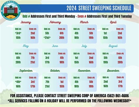 Street Sweeping Schedule Rossmoor Community Services District