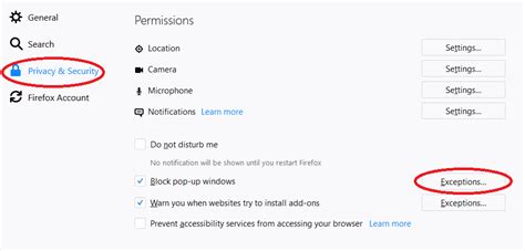 Enabling Pop Ups For Websites Bcit