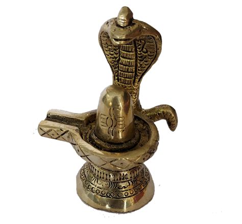 Golden Gold Plated Brass Shivling Statue For Worship Size 2x1x3