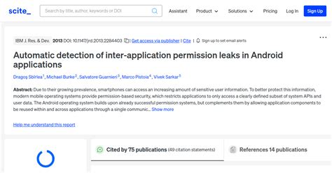 Citation Report Automatic Detection Of Inter Application Permission